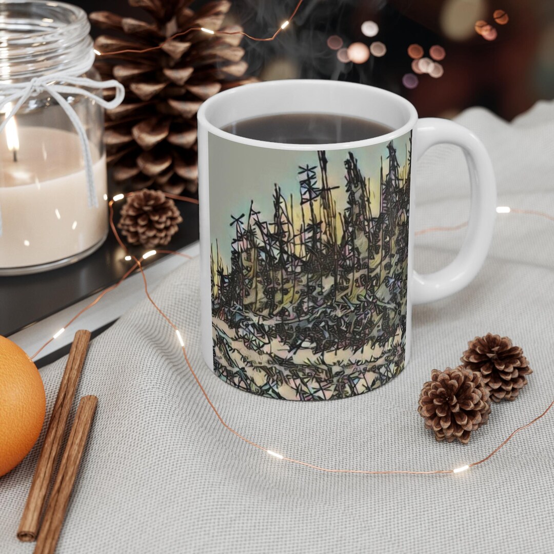 Original John Rouleau Abstract "north Shore" Illustration Mug ...