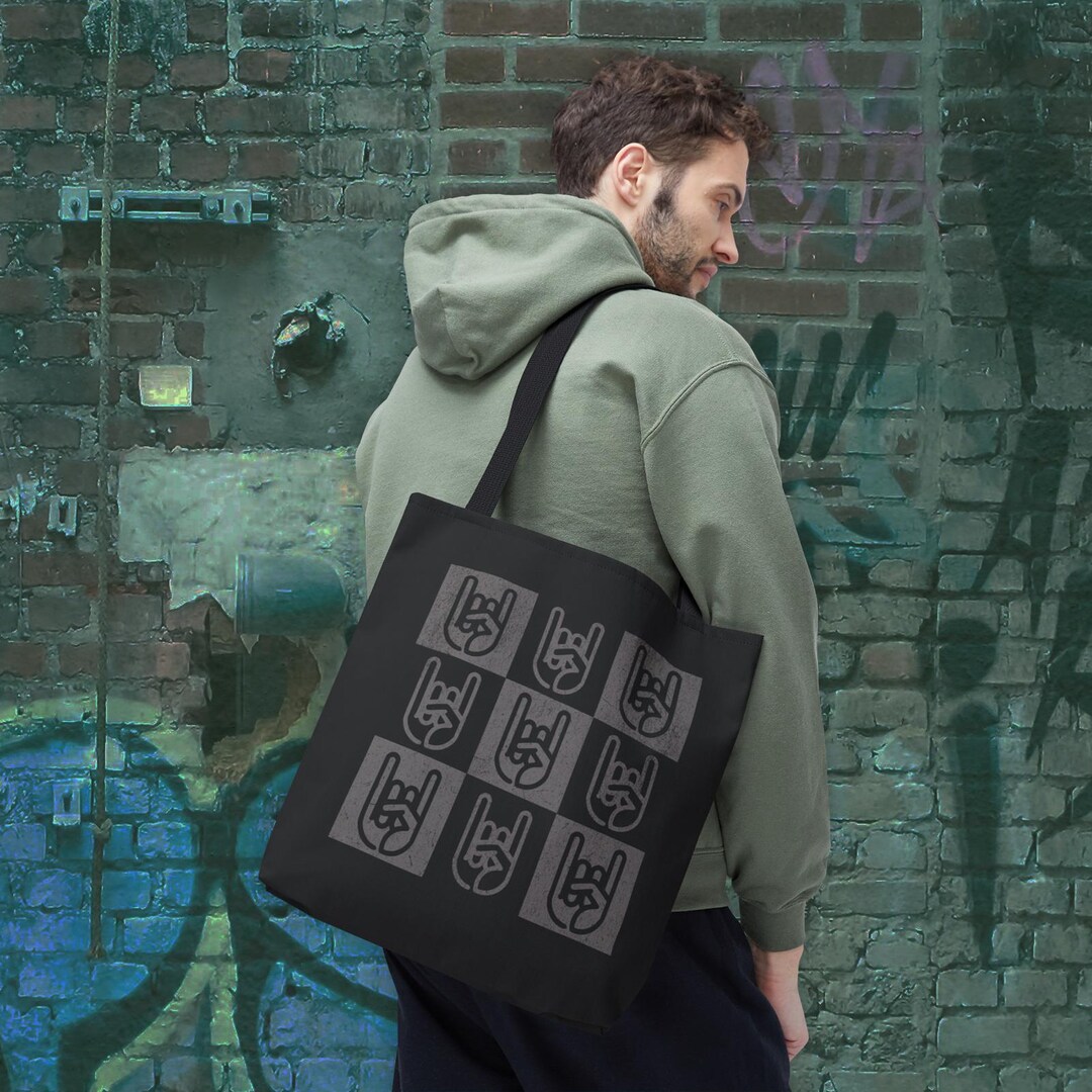 Heavy Metal Horns up Tote Bag - Metalhead Accessories. Metalcore ...