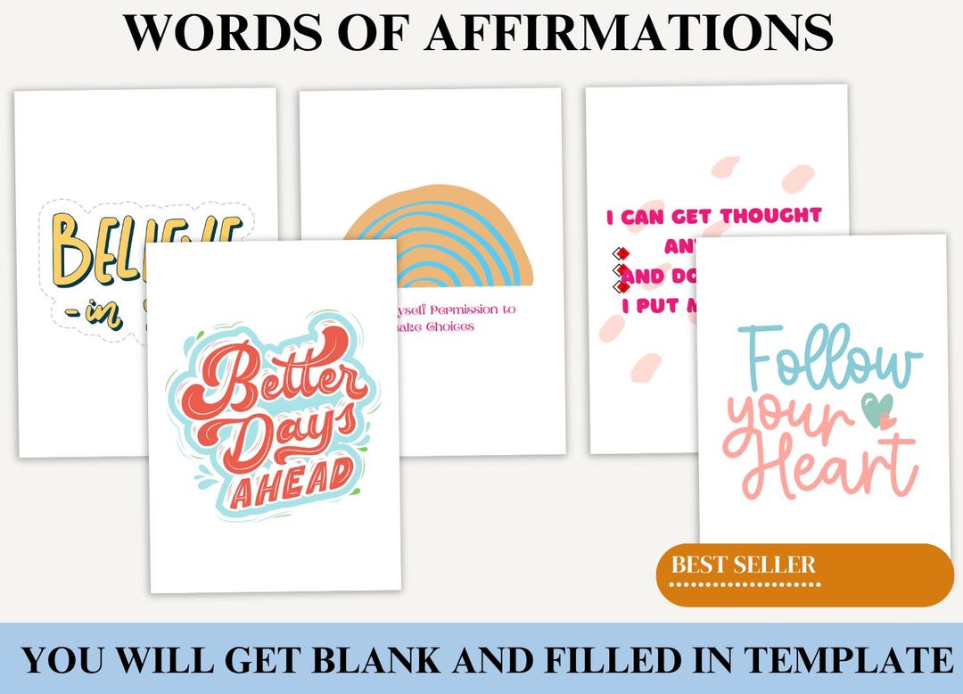 Kids Positive Affirmations Flash Cards, Affirmation Cards Set, Children ...