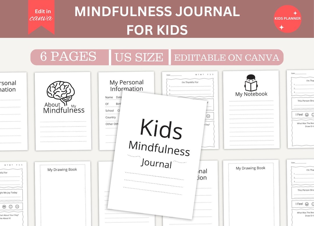 Kids Mindfulness Journal With Daily Prompts, Guided Journaling for ...
