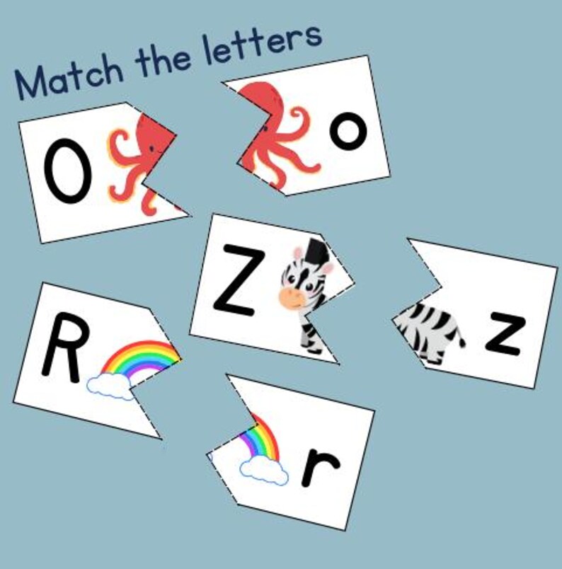 Printable ABC Match Activity, Alphabet Matching Puzzle, Uppercase to ...