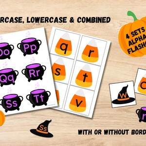 Halloween Alphabet Flashcards, October ABC Cards, Printable Learning ...