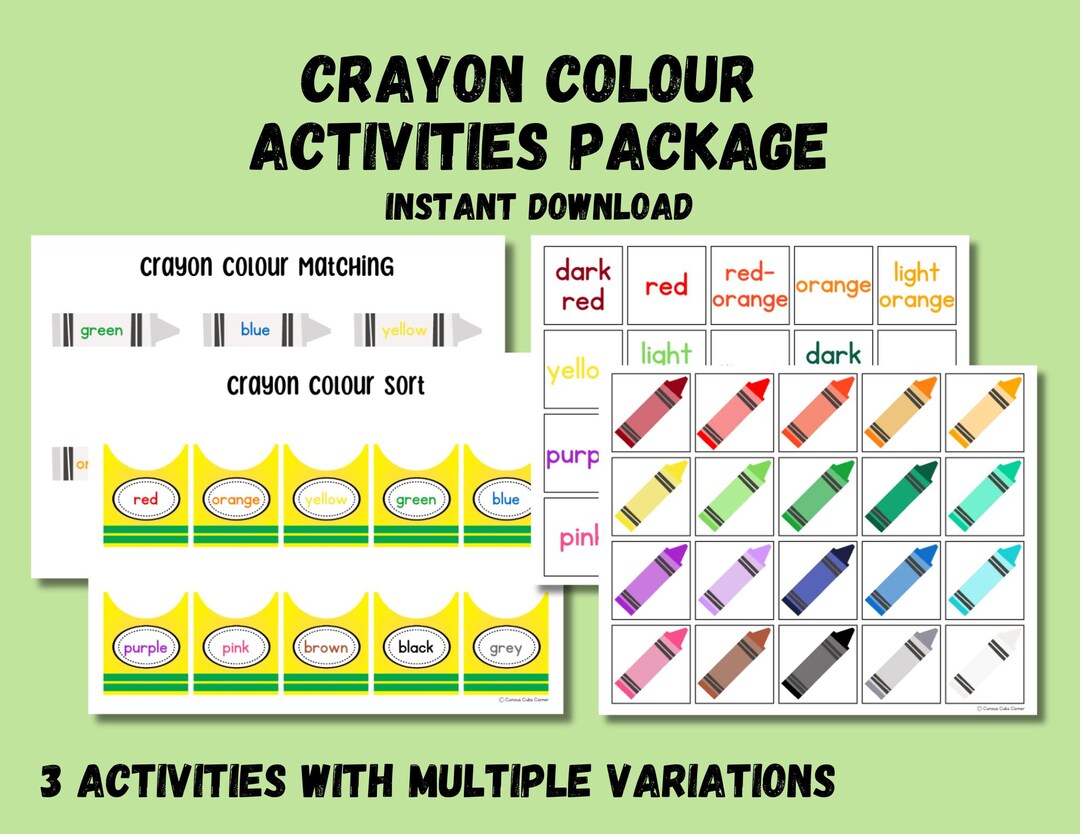 Crayon Color Sort, Printable Colour Matching Activity, Busy Book, File ...