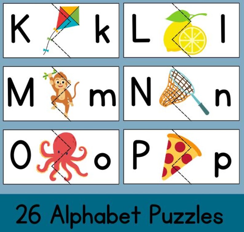 Printable ABC Match Activity, Alphabet Matching Puzzle, Uppercase to ...