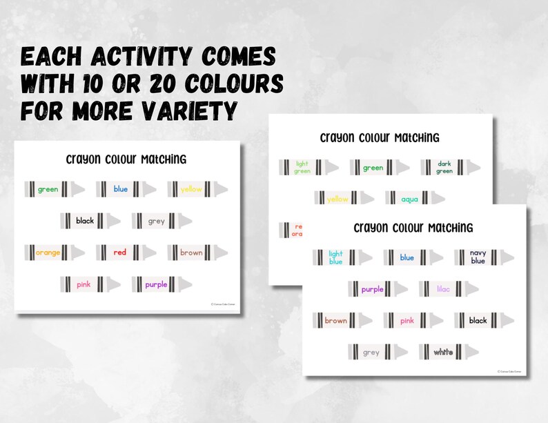 Crayon Color Sort, Printable Colour Matching Activity, Busy Book, File ...