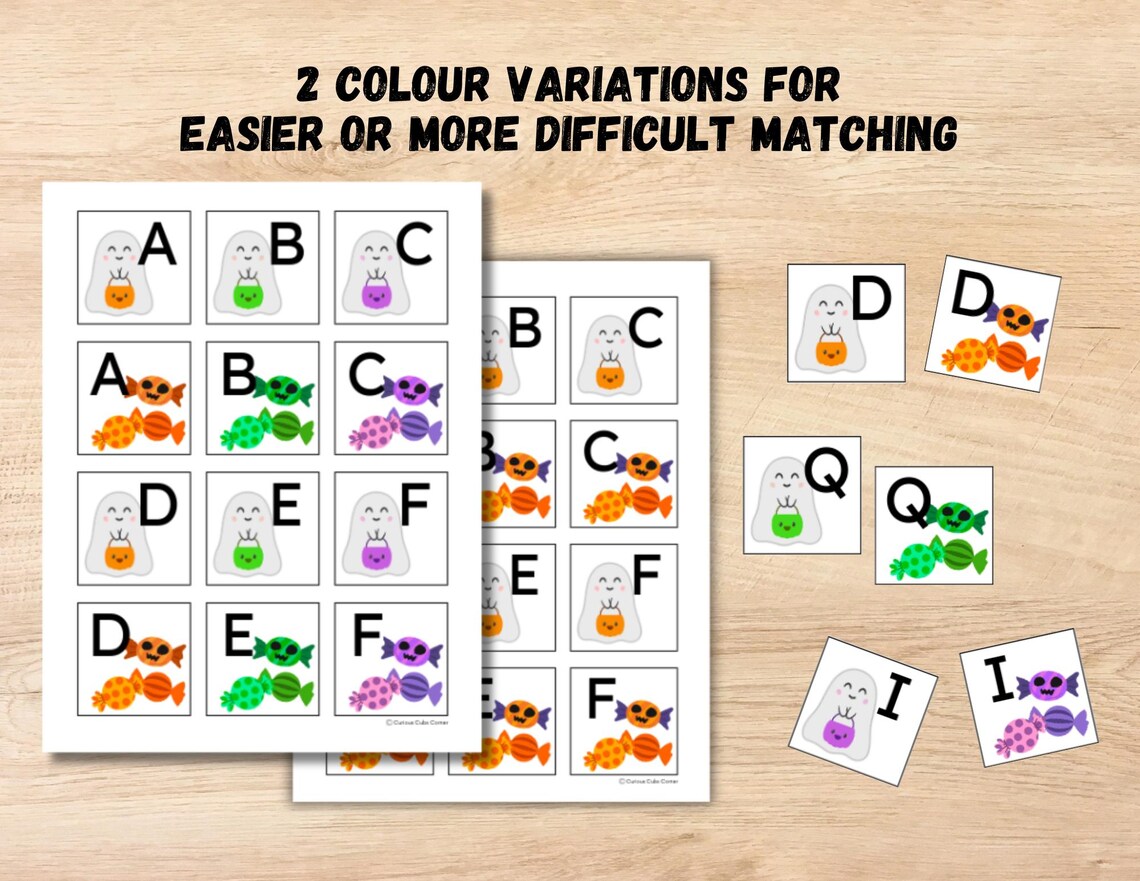 Halloween Alphabet Matching, Printable Uppercase Lowercase Letter ...