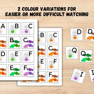 Halloween Alphabet Matching, Printable Uppercase Lowercase Letter ...