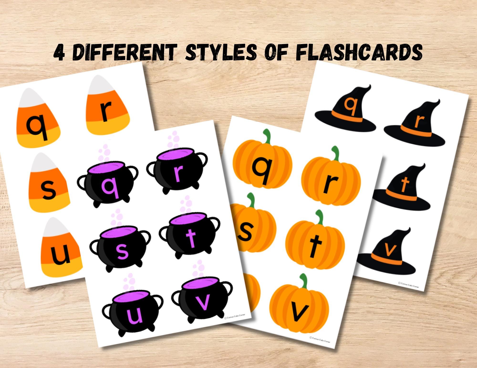 Halloween Alphabet Flashcards, October ABC Cards, Printable Learning ...