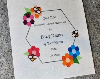 Custom Baby Quilt Label: Personalized Fabric Tag, Handmade Keepsake - Etsy