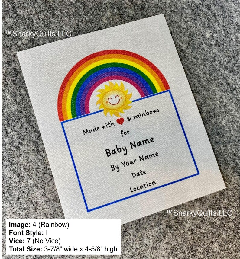 Custom Baby Quilt Label - Etsy