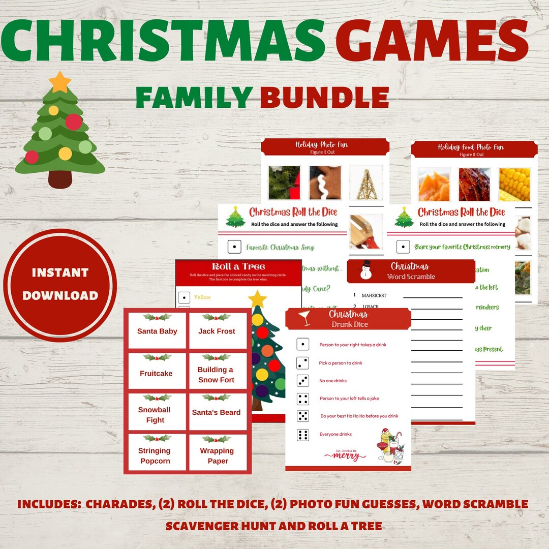 Christmas Family Fun Bundle Game Night Family Fun Printable Party Game ...