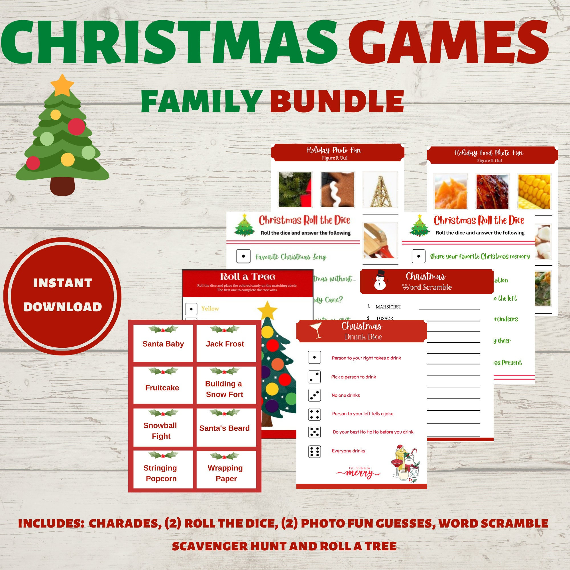 Christmas Family Fun Bundle Game Night Family Fun Printable Party Game ...