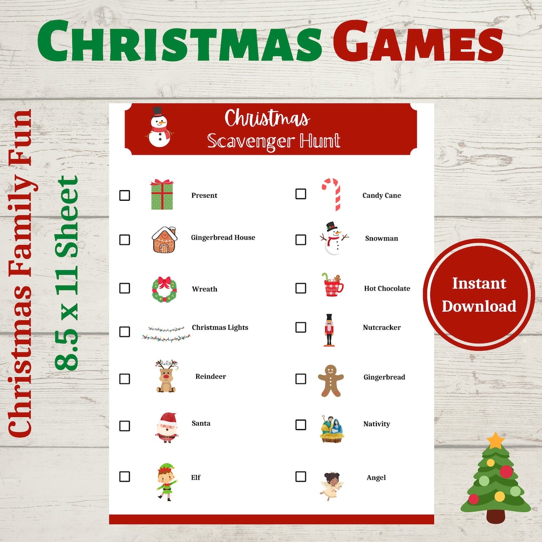 Christmas Scavenger Hunt Family Fun Scavenger Family Fun Printable ...