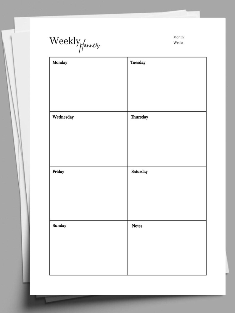 5 Printable Weekly Planner Templates Bundle I Minimalist & Aesthetic ...