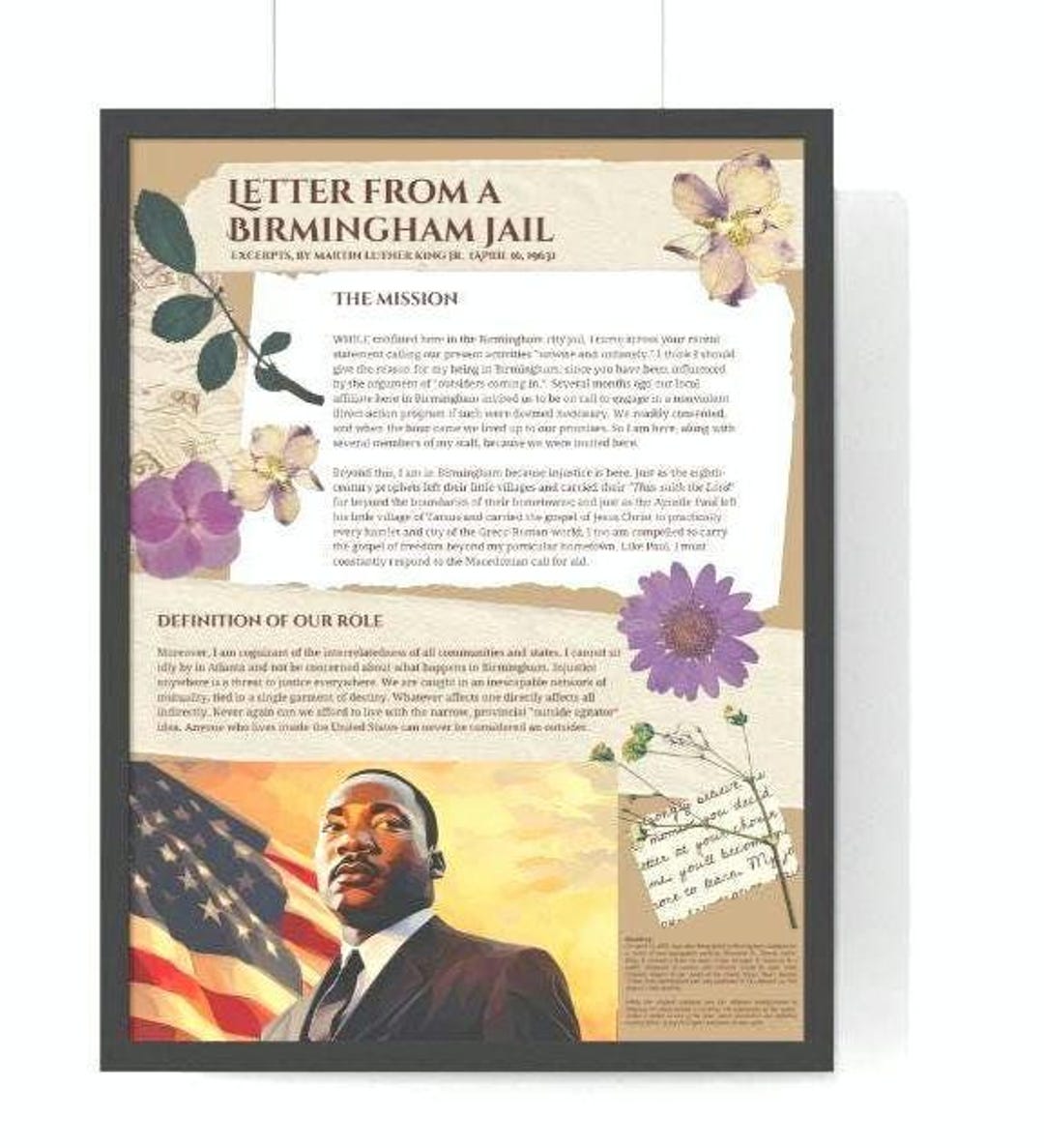 5 Printable Posters Collages, Mlk's Letter From Birmingham Jail ...