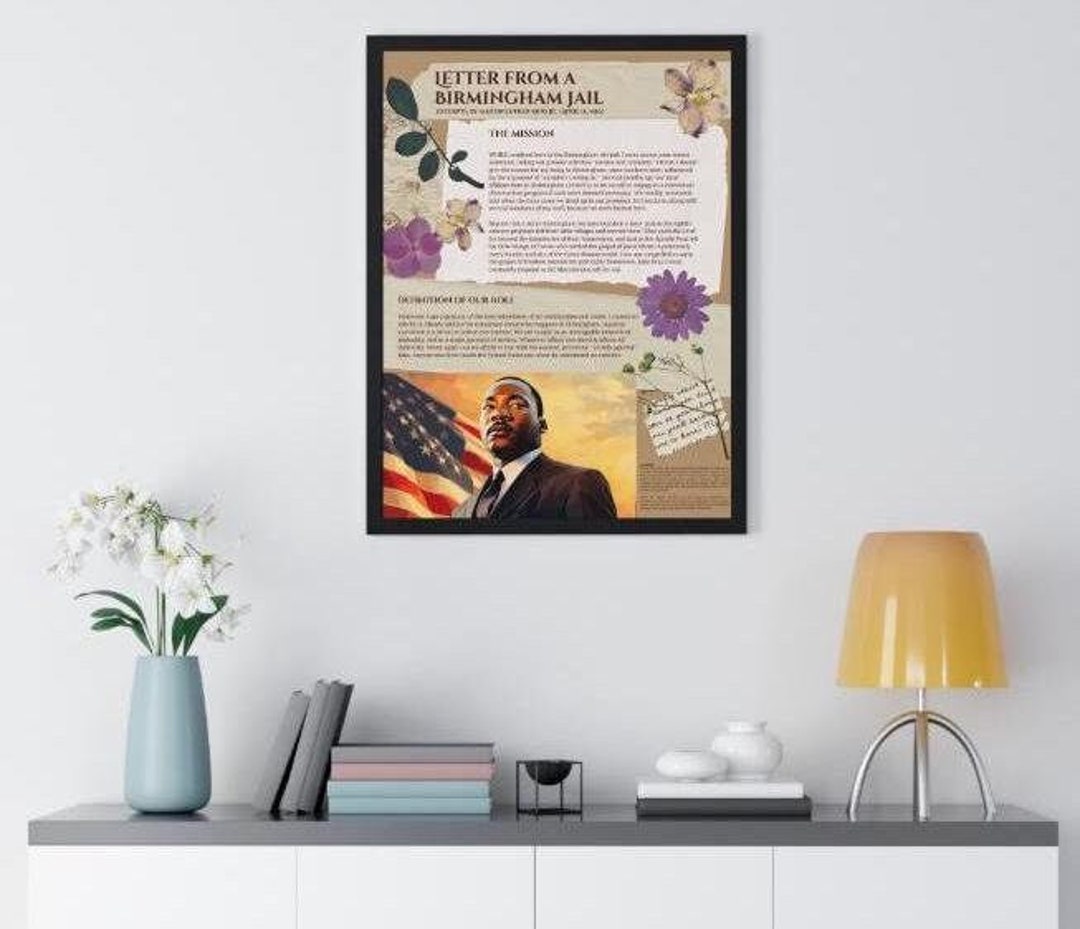 5 Poster Gallery Art Wall, Mlk's Letter From a Birmingham Jail, Quotes ...