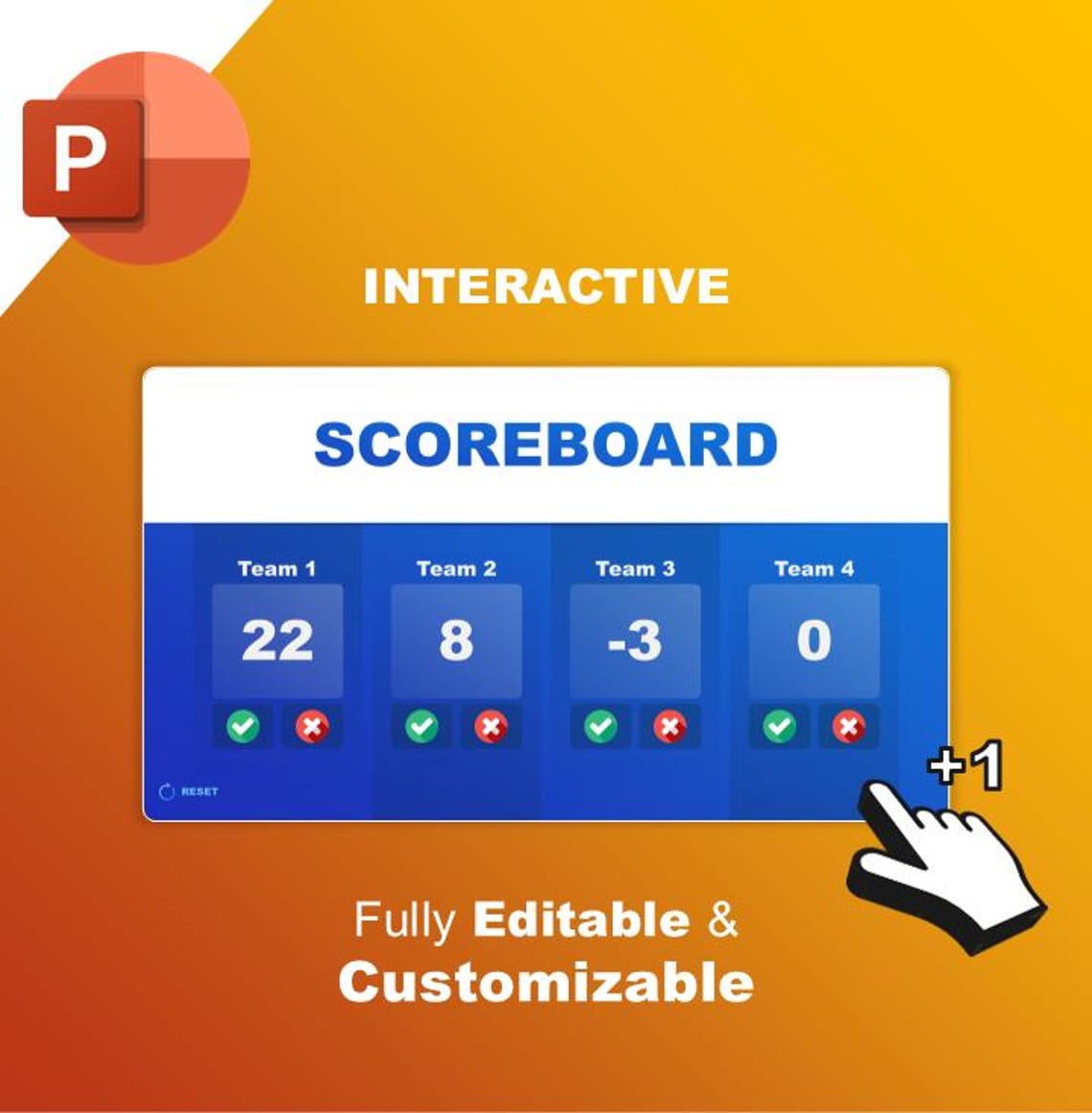Interactive Editable Powerpoint Scoreboard | Customizable Digital Score Tracker - Etsy