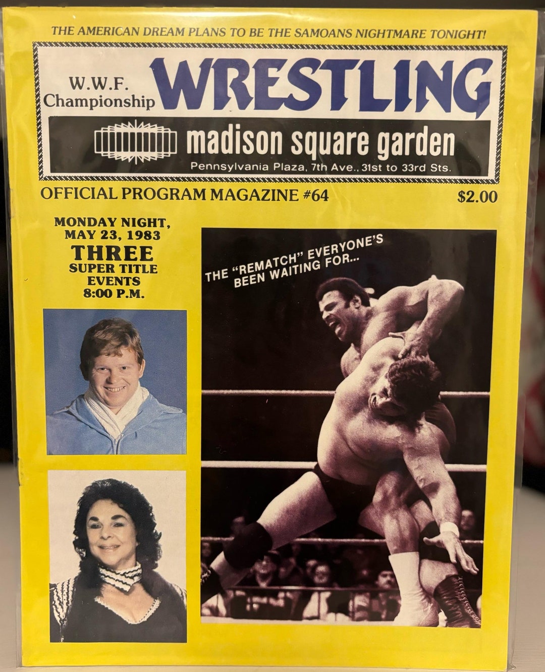 WWF Madison Square Garden Program May 23, 1983 NYC Dusty Rhodes Vs ...