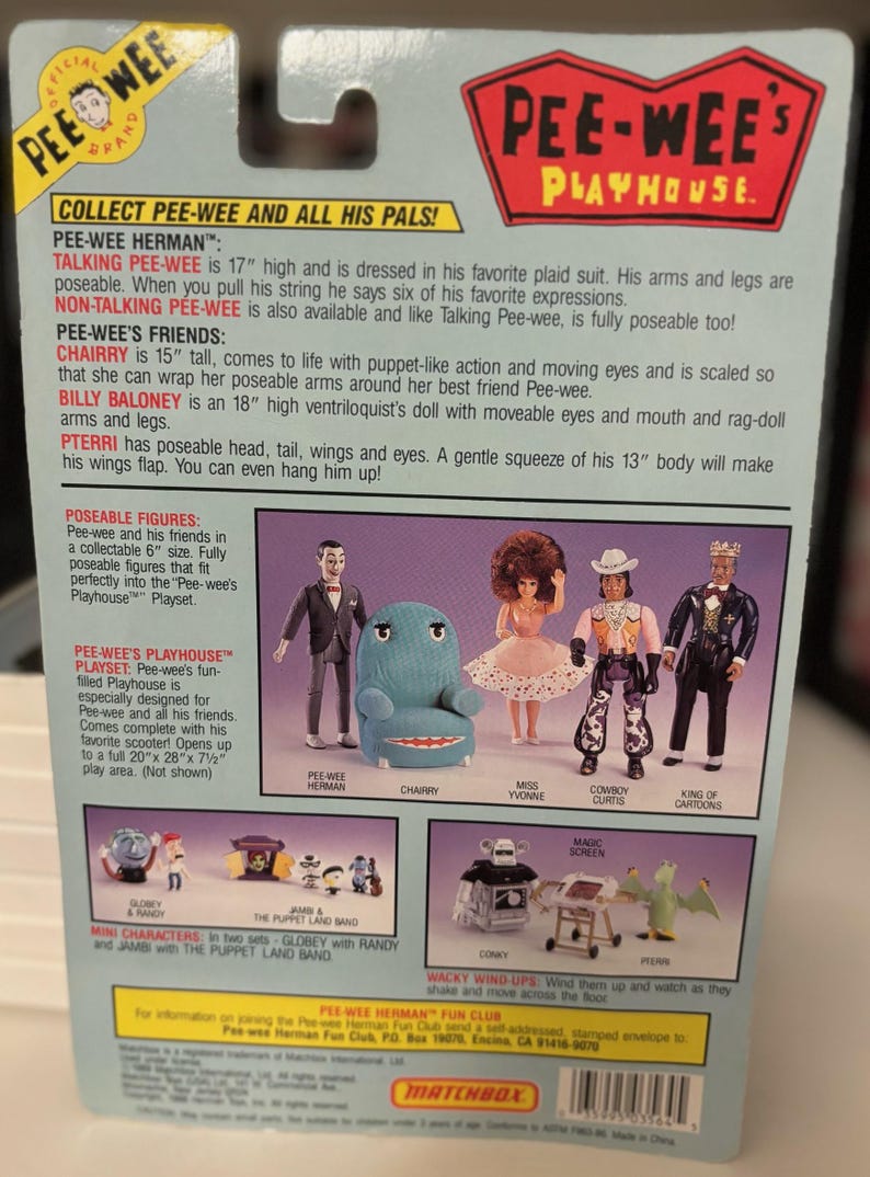 Pee Wee's Playhouse King of Cartoons 1988 Figure MOC - Etsy