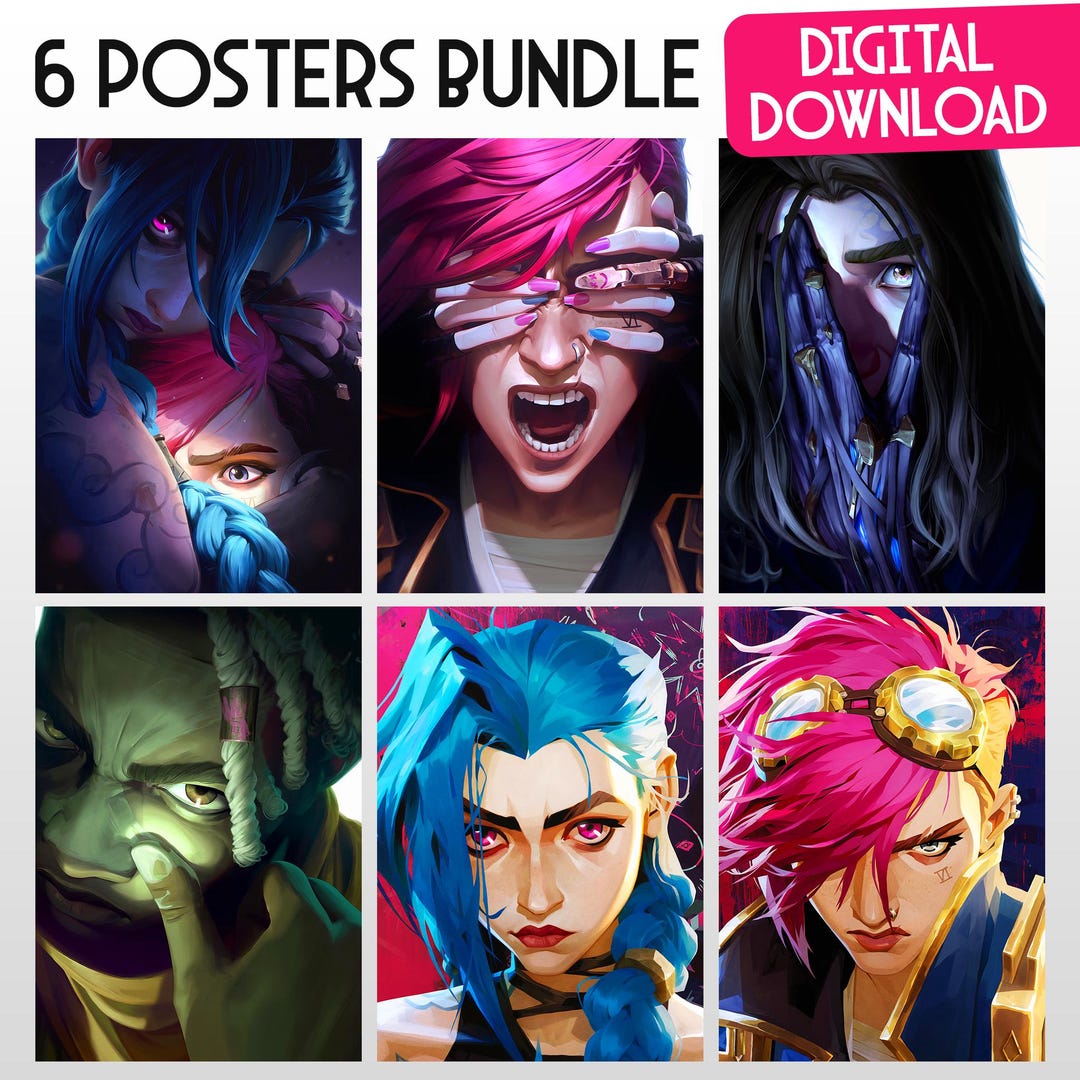 Arcane Posters - 6 Digital Download Posters, Arcane League of Legends ...