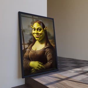 Shrek Mona Lisa - Digital Print Poster - High-quality Poster, Instant ...