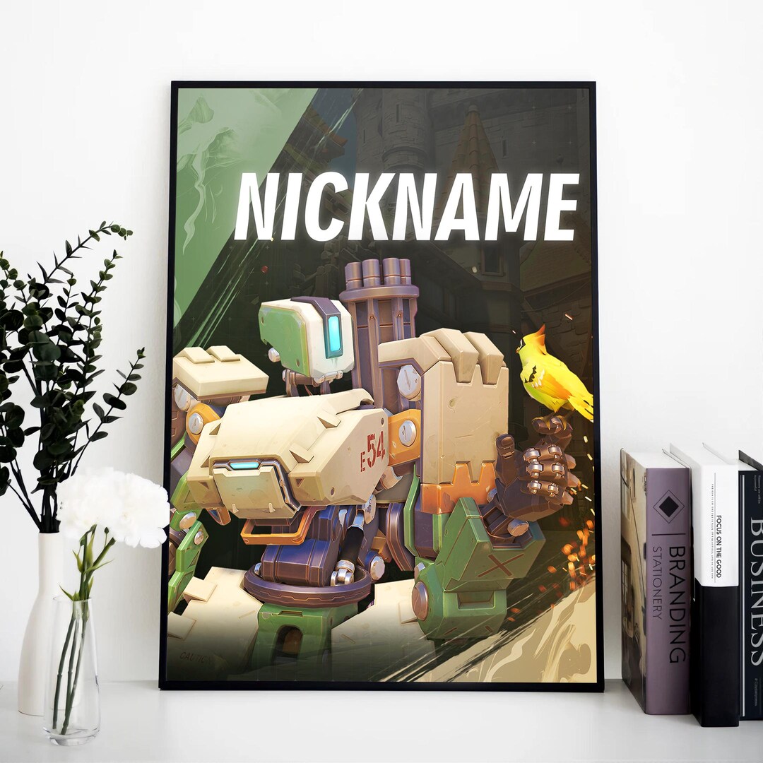 Bastion Overwatch 2 Personalized Digital Poster | Custom Nickname Art ...
