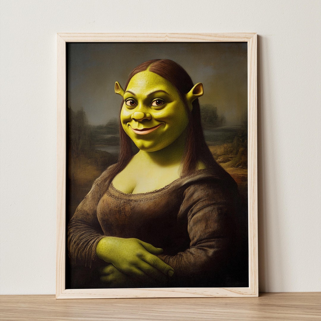 Shrek Mona Lisa - Digital Print Poster - High-quality Poster, Instant ...