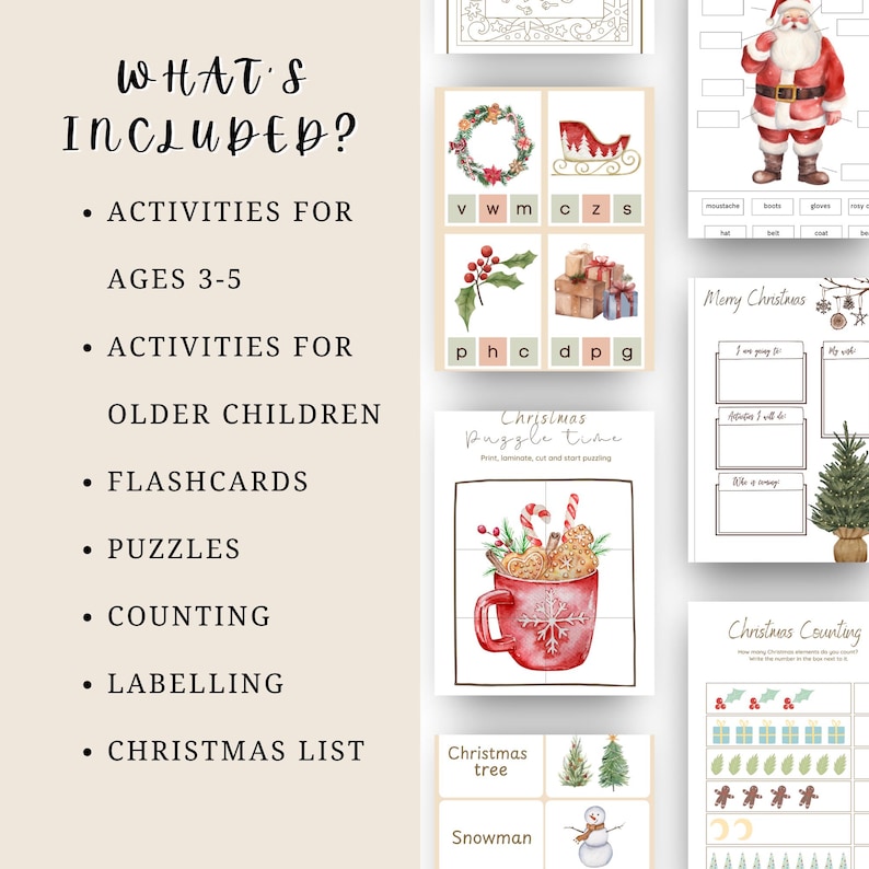 Christmas Activity Printable Pack for Kids | Morning Basket Activities ...