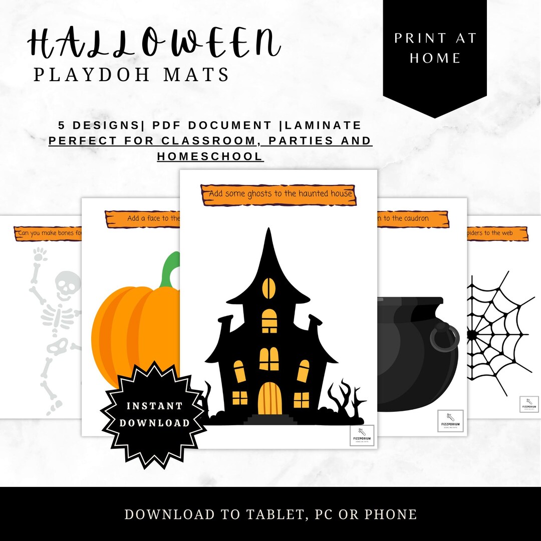 Halloween Playdough Mat Printables - Etsy