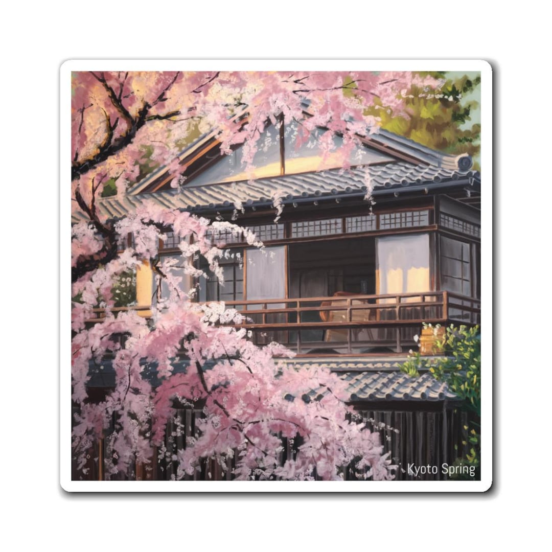 Sakura Magnet: Japanese Cherry Blossom Art, Kyoto Spring Decor - Etsy