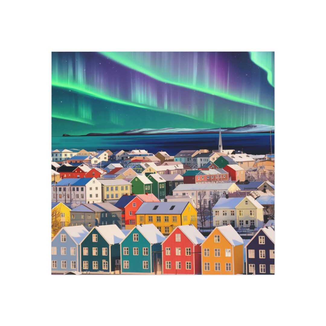 Northern Lights Magnet – Vibrant Square Magnet for Fridge or Office ...