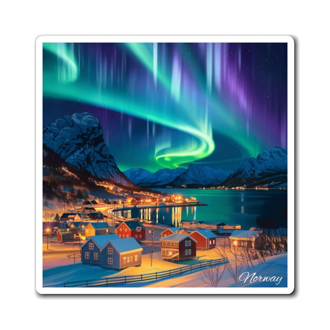 Northern Lights Magnet: Aurora Borealis Fridge Art, Nature Lover Gift ...