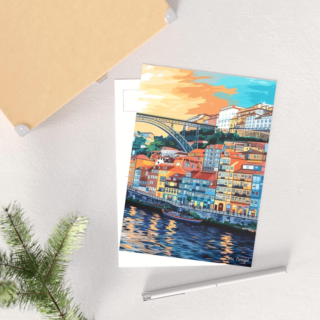 Porto Portugal Postcard Colorful Historic Town Iconic Architecture ...