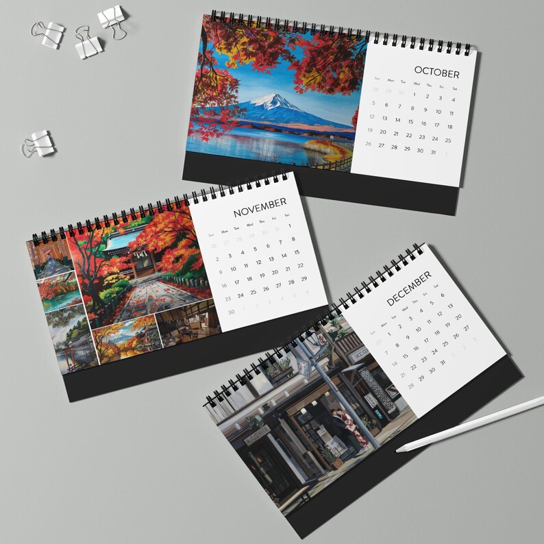 Japan Desk Calendar, 2025 Japan Travel Calendar, Illustrated Calendar ...