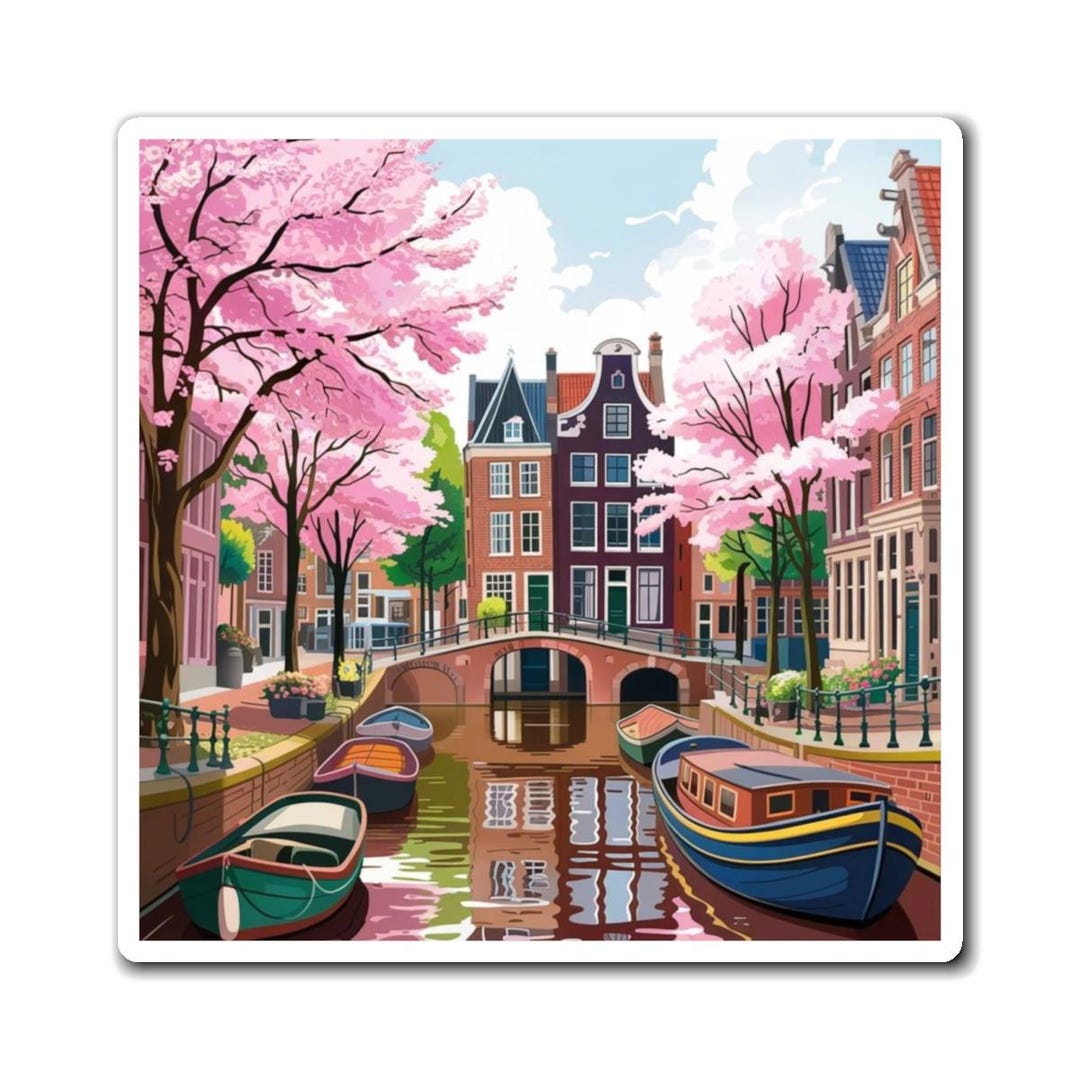 Amsterdam Art Magnet, Fridge Magnets, Dutch Souvenir, European Travel ...