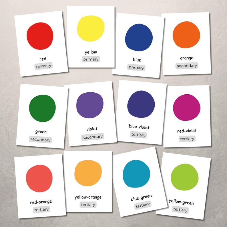 Color Wheel Cards (32) | Digital Download Only | Printable | Color ...