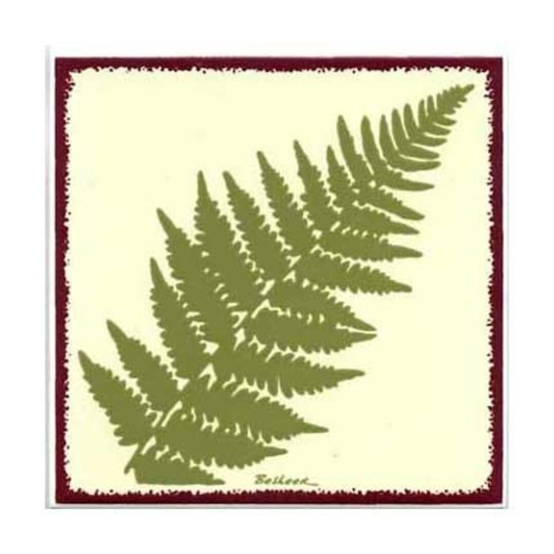 Fern for Wall Plaque or Kitchen Backsplash Tile by Besheer Art Tile (BB ...