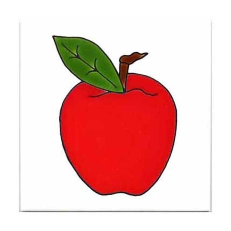 Apple for Wall Plaque, or Kitchen Backsplash Tile by Besheer Art Tile ...