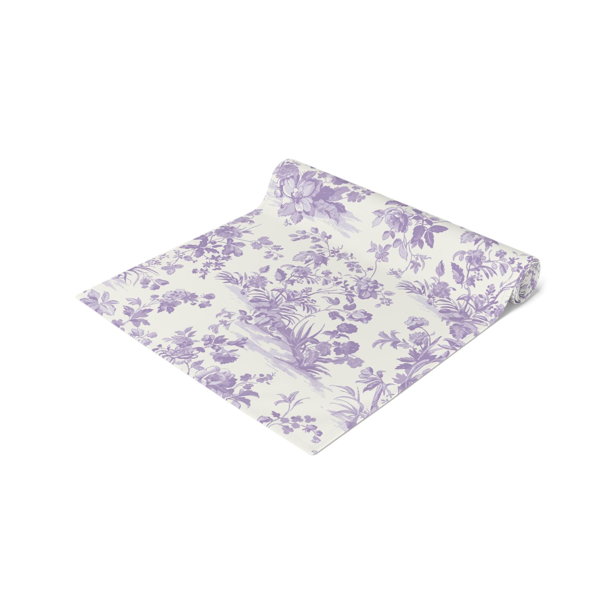 Violet French Toile Table Runner | Floral Table Runner | French Country ...