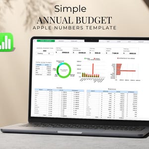 Apple Numbers Annual Budget Template for Mac, Macbook, iPad and Iphone ...