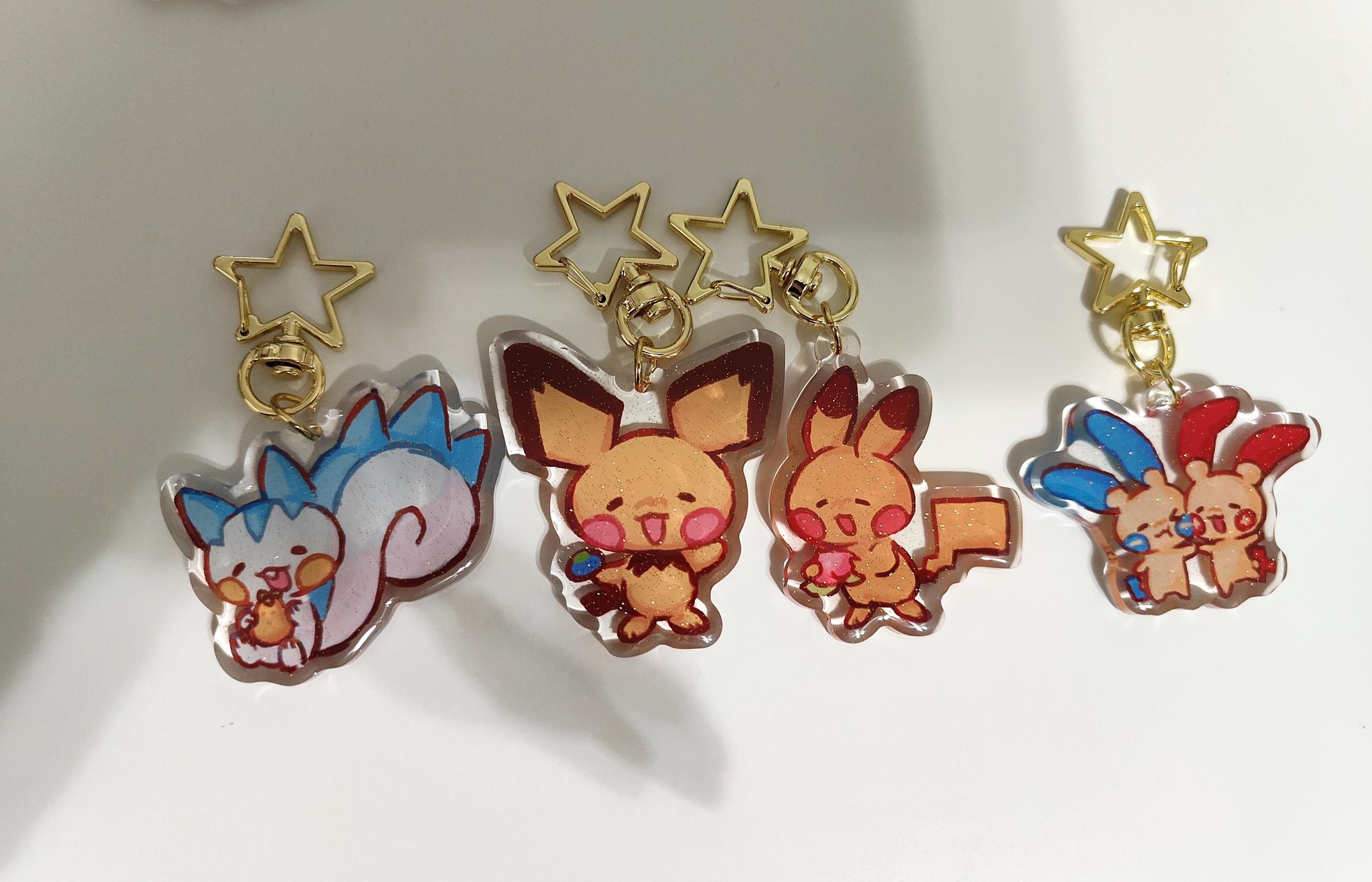 Pokemon Glitter Epoxy Resin Acrylic Charms - Nintendo, Pocket Monsters ...