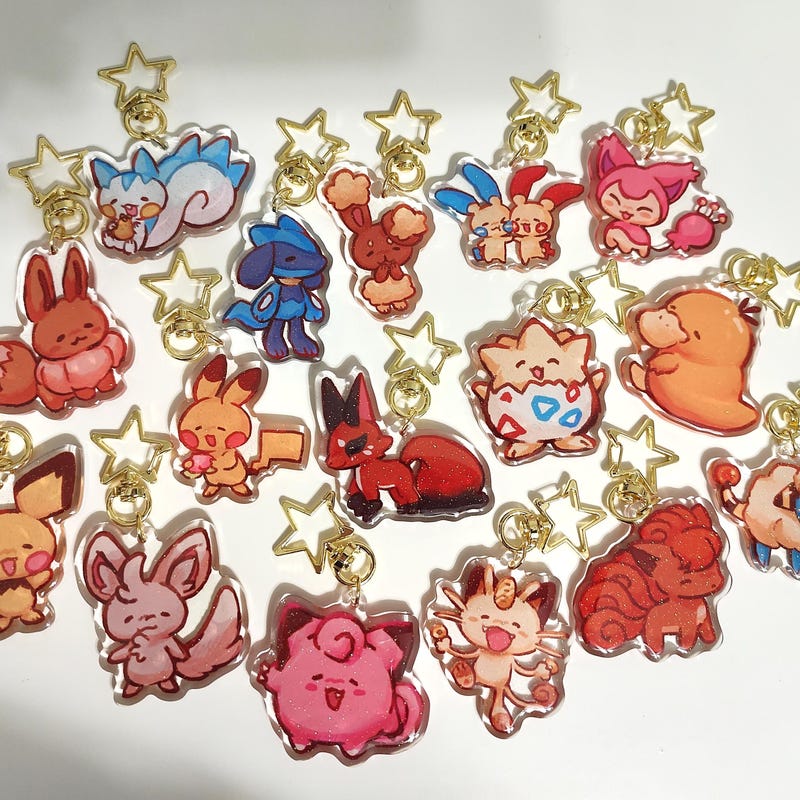 Pkmn Keychain Resin - Etsy
