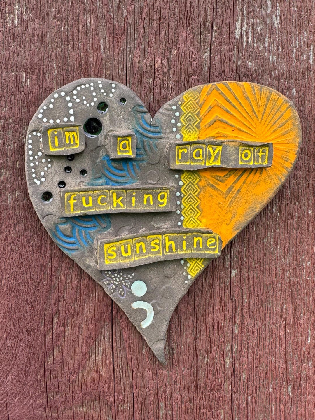 Handmade Ceramic Whimsical Heart Wall Art - Etsy