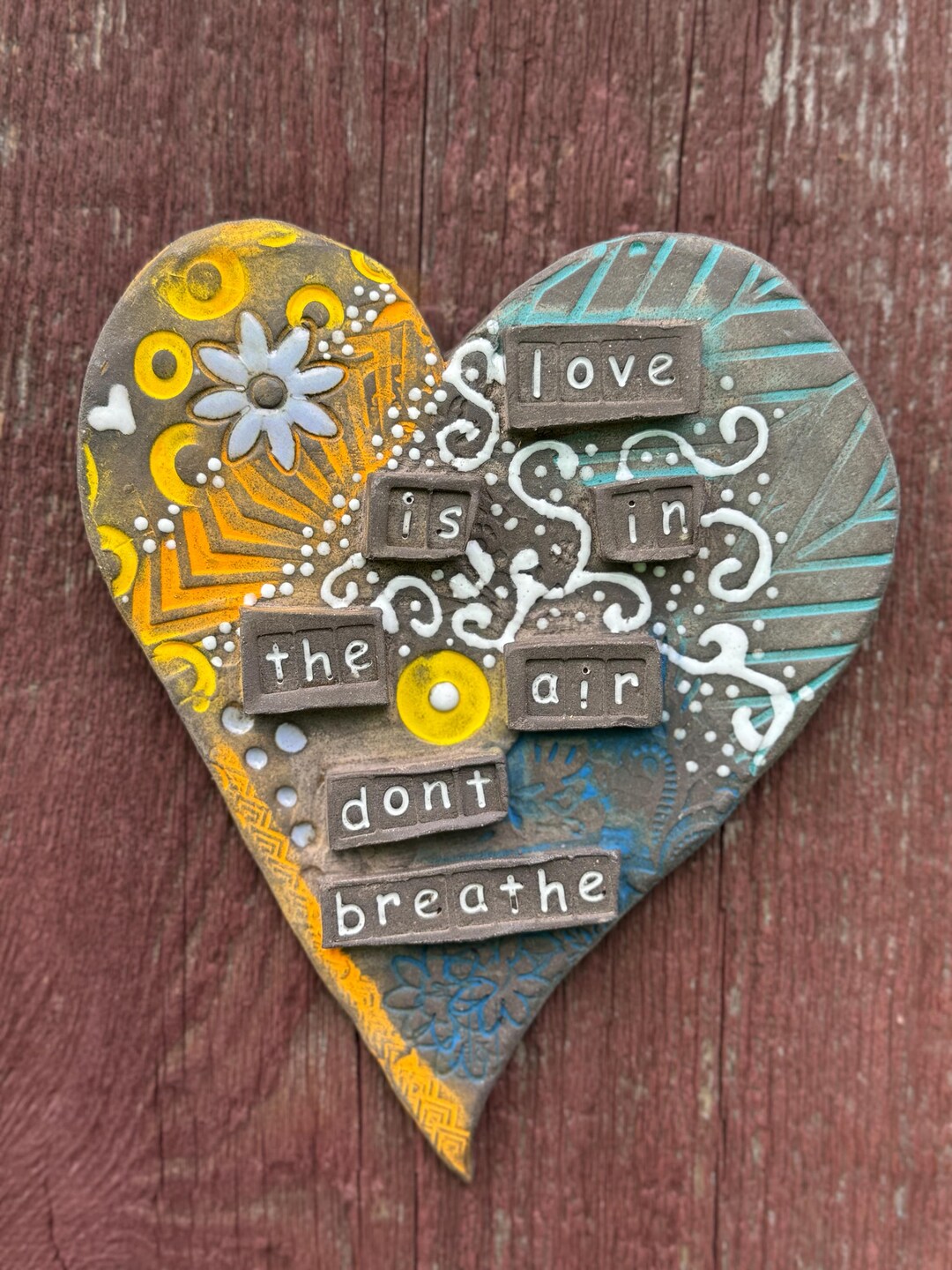 Handmade Ceramic Whimsical Heart Wall Art - Etsy
