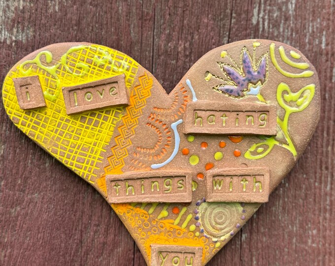 Handmade Ceramic Whimsical Heart Wall Art - Etsy
