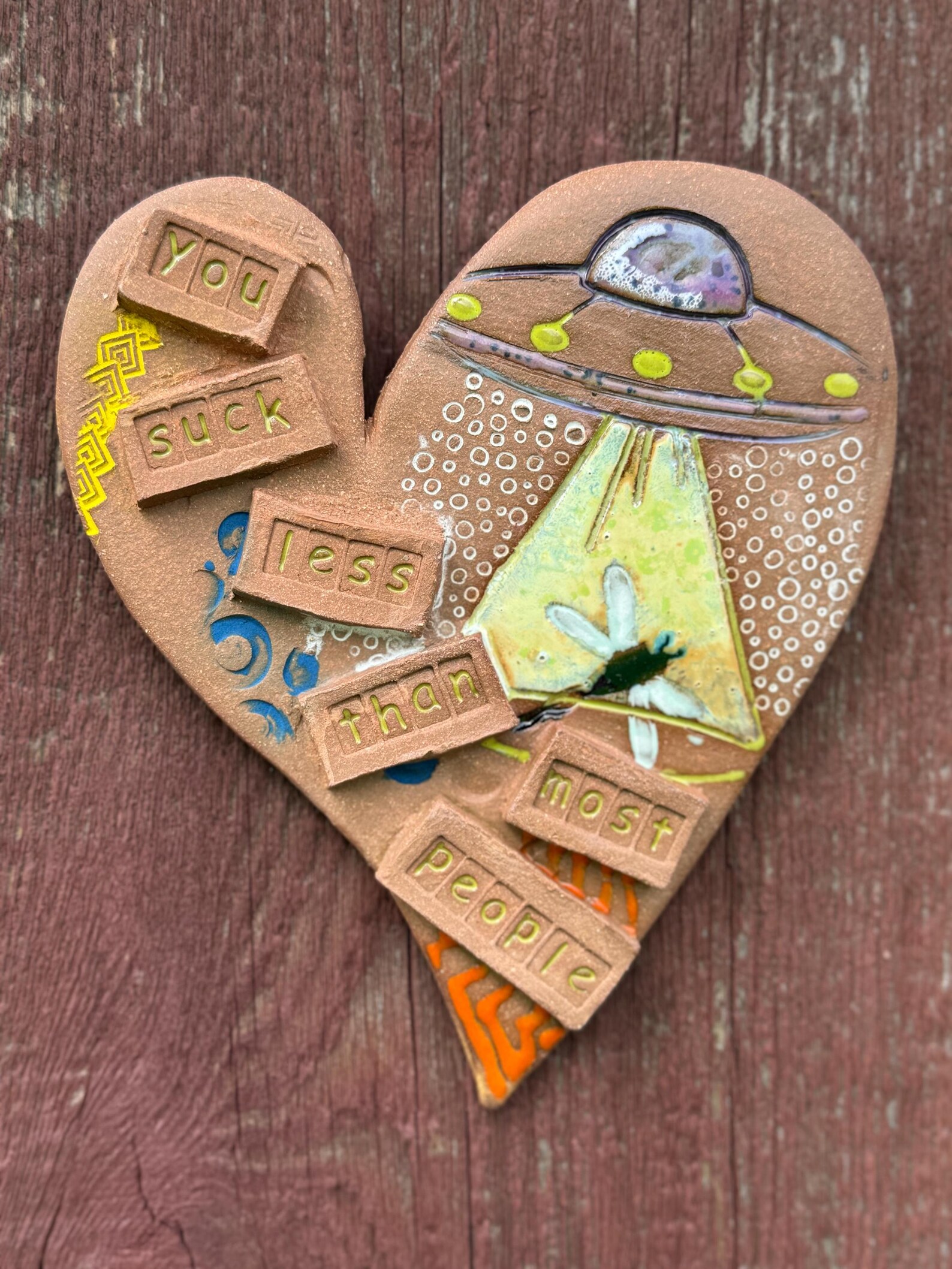 Handmade Ceramic Whimsical Heart Wall Art - Etsy