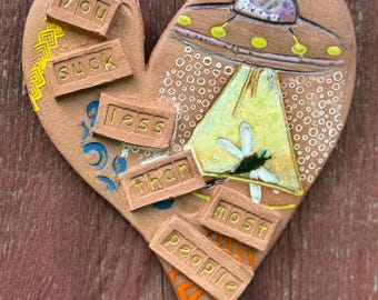 Handmade Ceramic Whimsical Heart Wall Art - Etsy