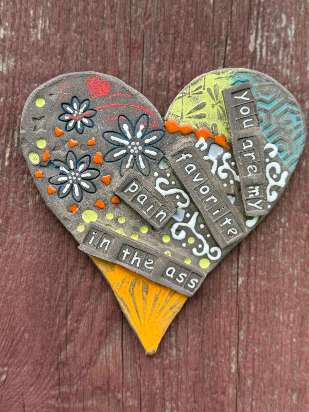 Handmade Ceramic Whimsical Heart Wall Art - Etsy