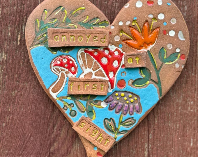 Handmade Ceramic Whimsical Heart Wall Art - Etsy