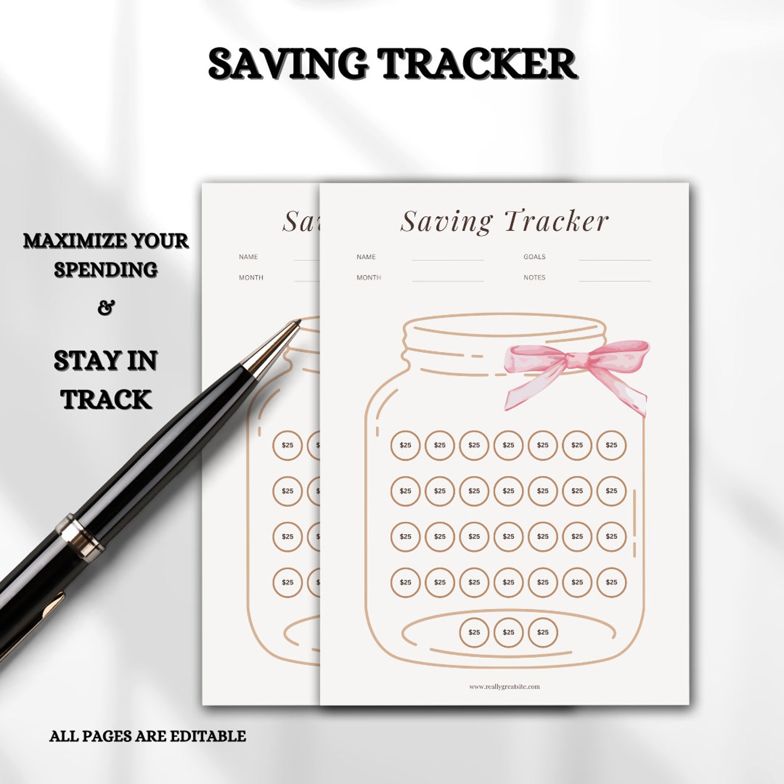 Savings Tracker Printable, Saving Goal Plan, Savings Tracker, Finance ...